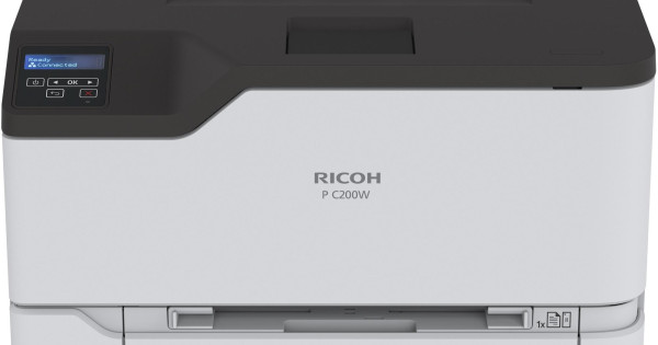 Laser Printer RICOH P C200W, USB 2.0, LAN, WiFi, A4, 2400 x 600 dpi, 24 ppm, Aluminium